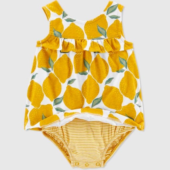 Carter's | One Pieces | Carters Just One You Baby Girls Lemon Romper ...